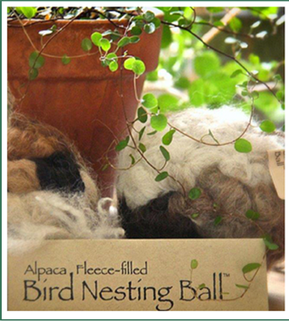 Bird Nesting Ball with Alpaca Fleece | Green Apple Alpacas